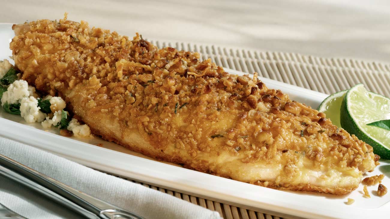 Parmesan and Pine Nut-Crusted Snapper Recipe | Wisconsin Cheese