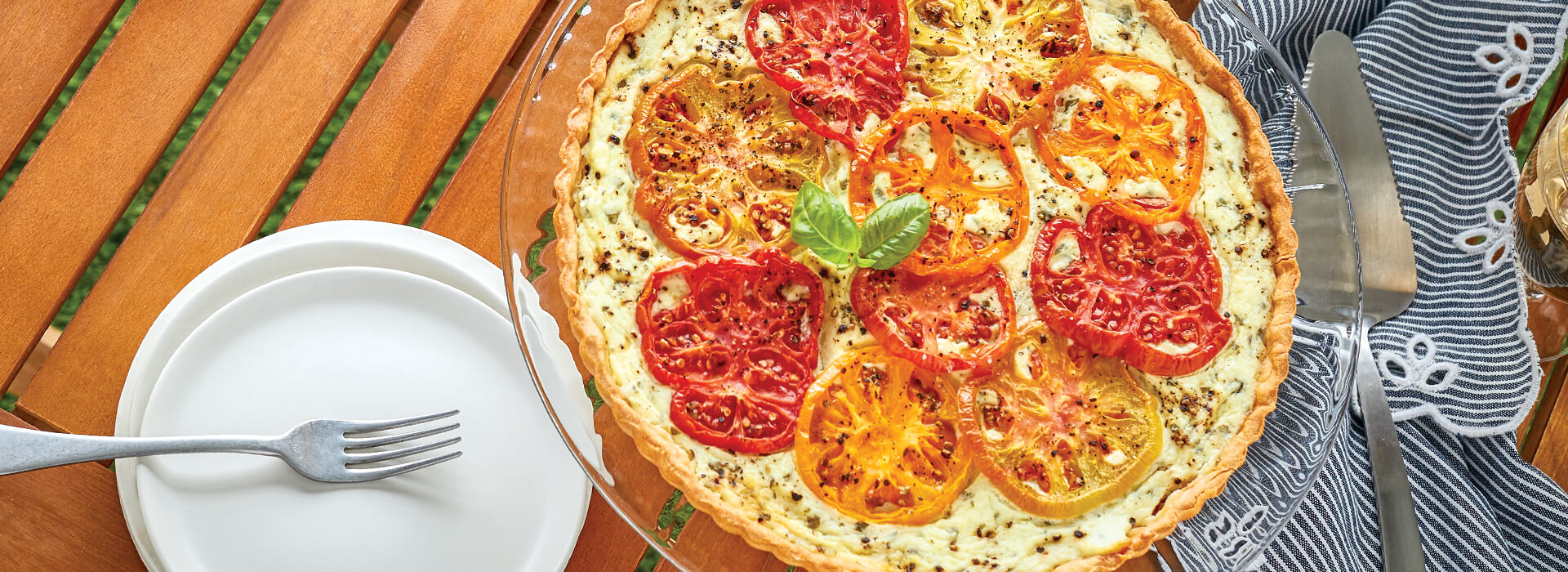 Triple-Cheese Tart with Heirloom Tomatoes Recipe | Wisconsin Cheese